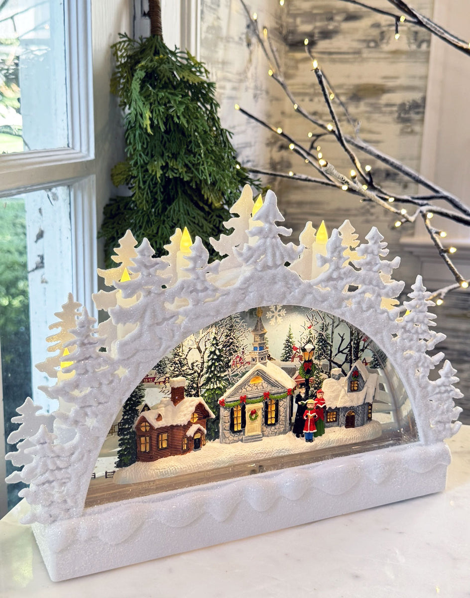 Arch Church Scene Lighted Water Lantern In Swirling Glitter - 136544 ...