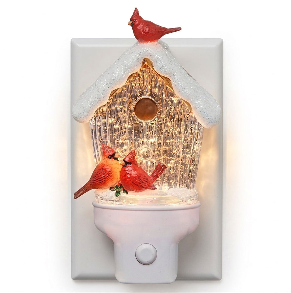 Cardinal Water Globes > Lighted Water Lanterns with Cardinal Figurines