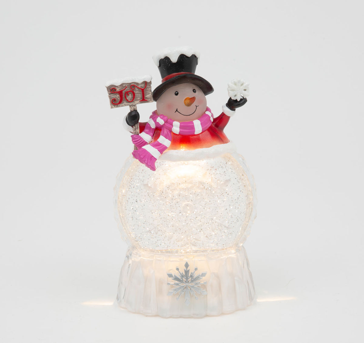 Lighted Swirl Snowman with Rotating Snowflake Water Lantern In Swirling ...