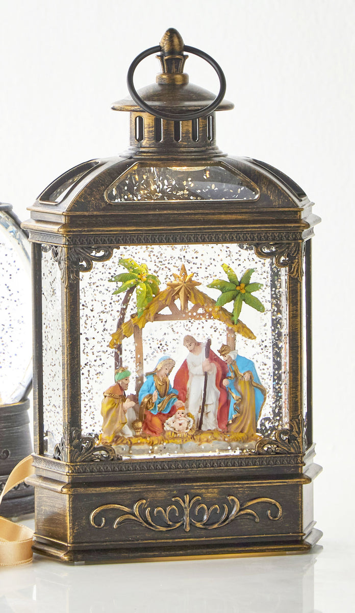 Nativity Lighted Water Globe With Swirling Glitter USB Included - 4500 ...