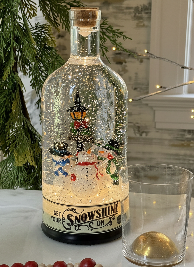 Christmas Snow Globes > Battery Operated Swirling Glitter – Lighted ...